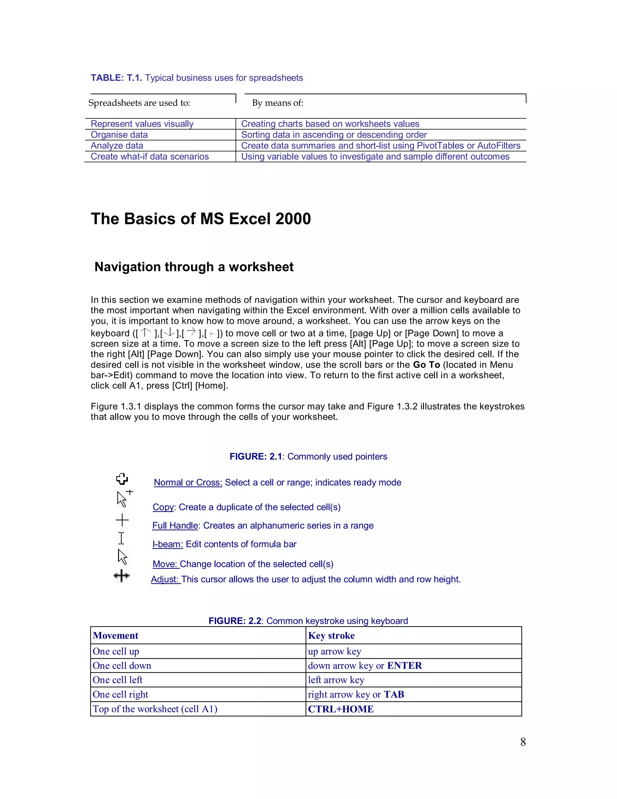 Ms excel training manual | PDF
