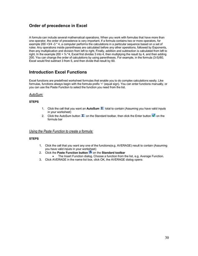Ms excel training manual | PDF | Desktop Publishing | Computer Software ...