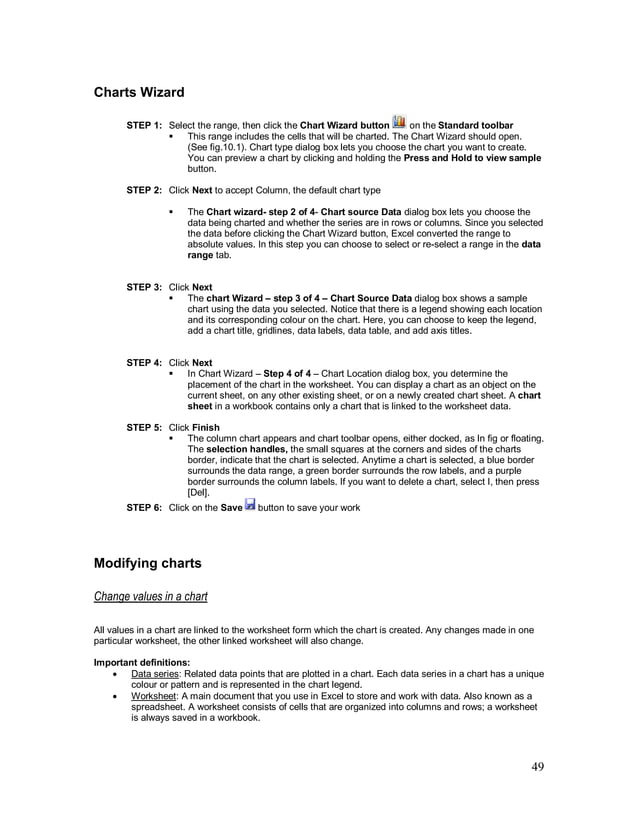 Ms excel training manual | PDF | Desktop Publishing | Computer Software and Applications