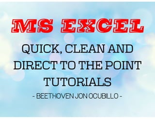 Ms excel tutorial | PPT