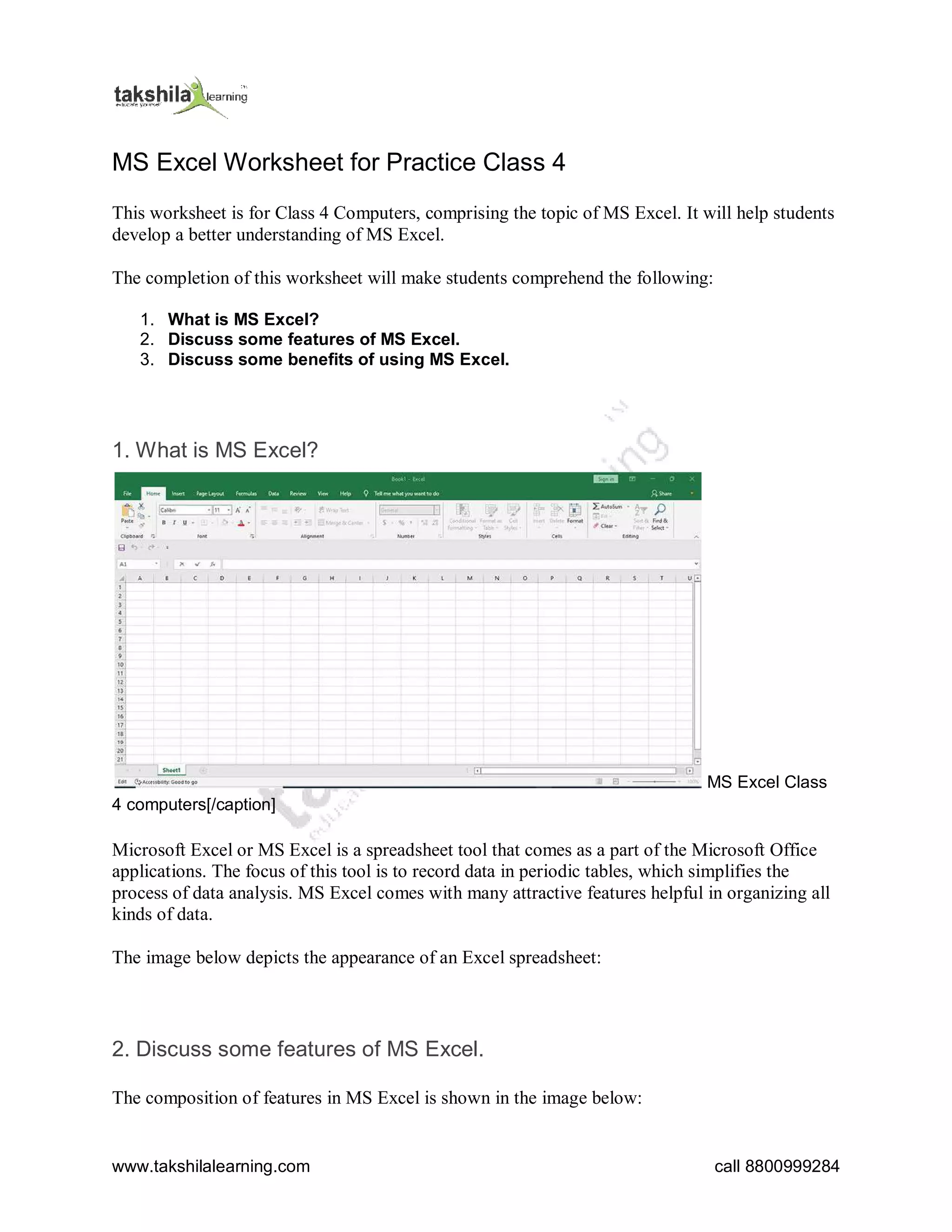 MS Excel Worksheet for Practice Class 4.pdf