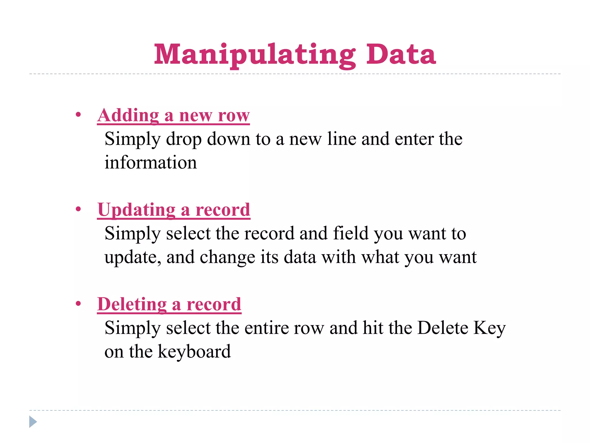 Ms access basics ppt | PPTX