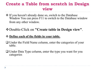 Ms access basics ppt | PPTX