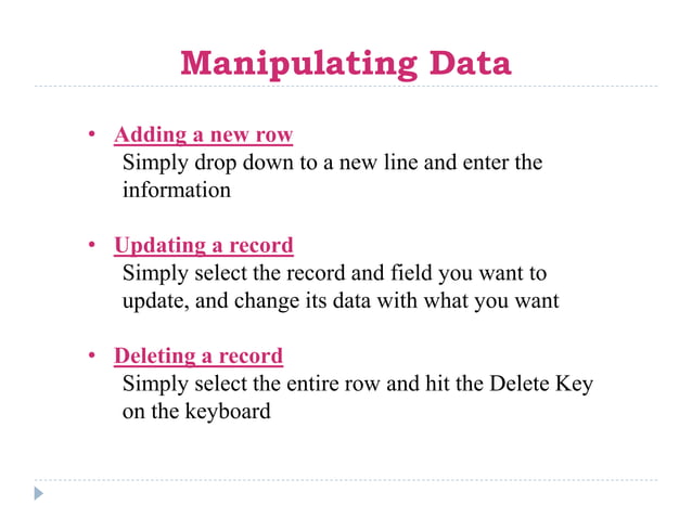 Ms access basics ppt | PPTX | Desktop Publishing | Computer Software and Applications