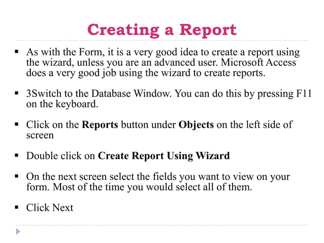 Ms access basics ppt | PPTX | Desktop Publishing | Computer Software and Applications