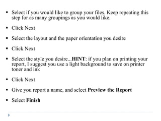 Ms access basics ppt | PPTX