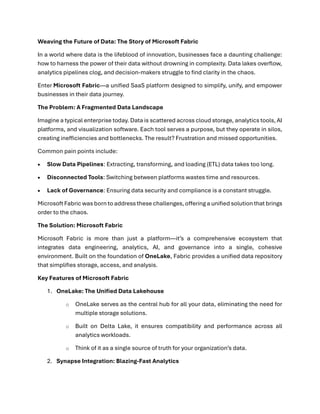 Weaving the Future of Data: The Story of Microsoft Fabric | PDF