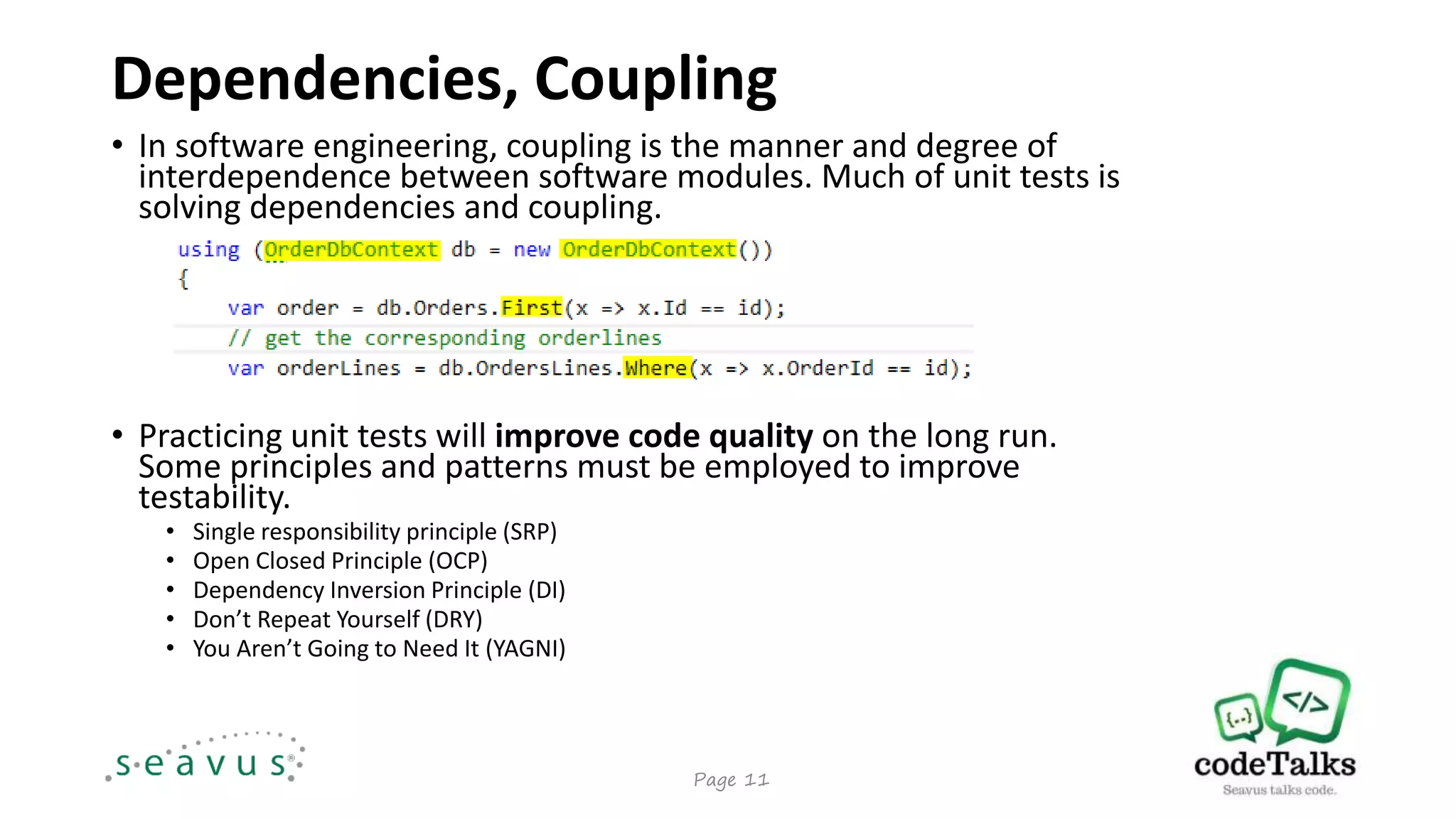 Microsoft Fakes, Unit Testing the (almost) Untestable Code | PPTX