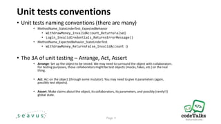 Microsoft Fakes, Unit Testing the (almost) Untestable Code | PPTX