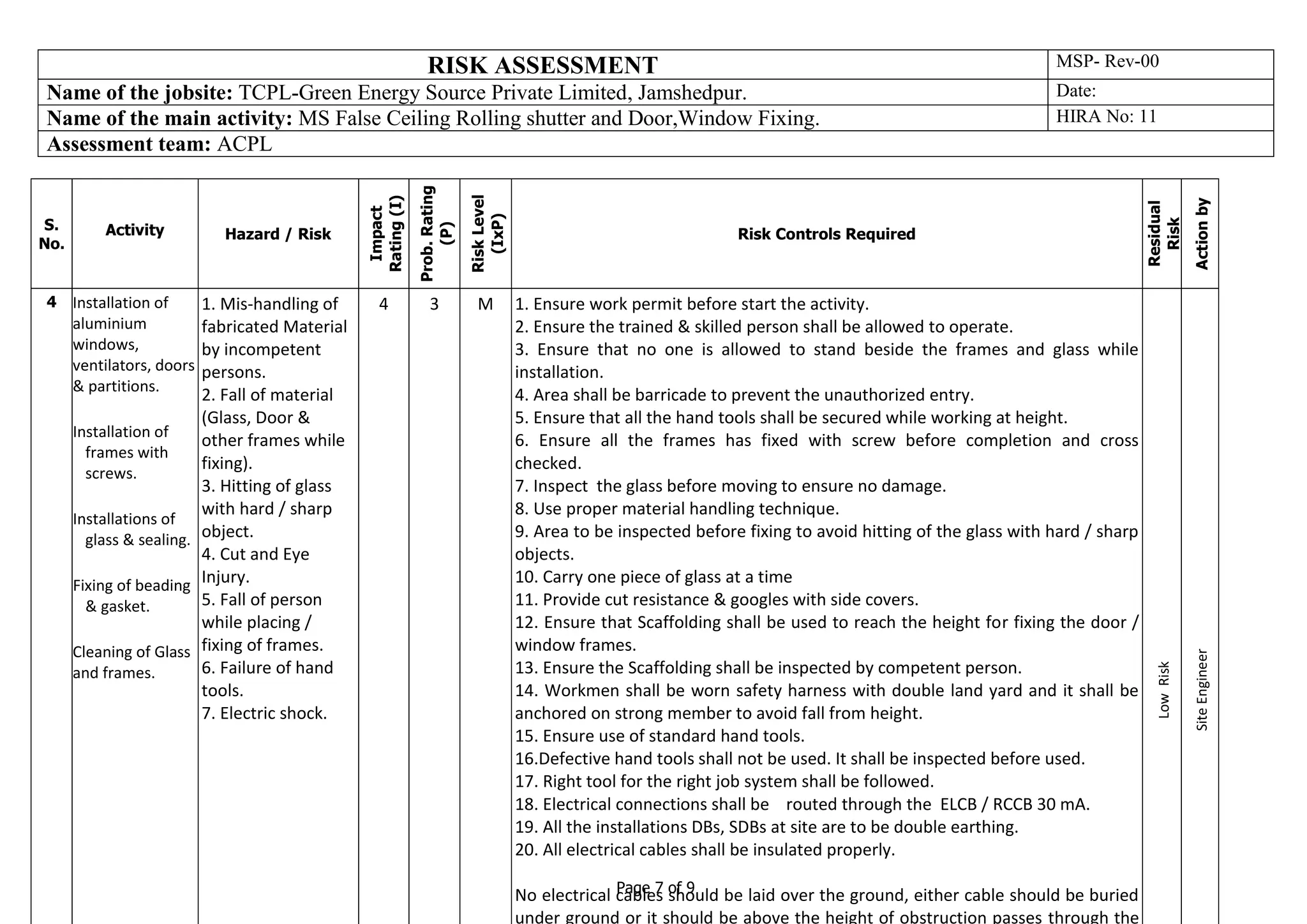 MS False Ceiling Rolling shutter & Door,Window Fixing_RA.doc