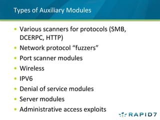 MSF Auxiliary Modules | PPT