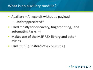 MSF Auxiliary Modules | PDF
