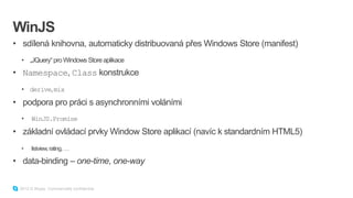 Vyvoj Windows Store aplikaci pomoci HTML, CSS a Javascriptu | PPTX