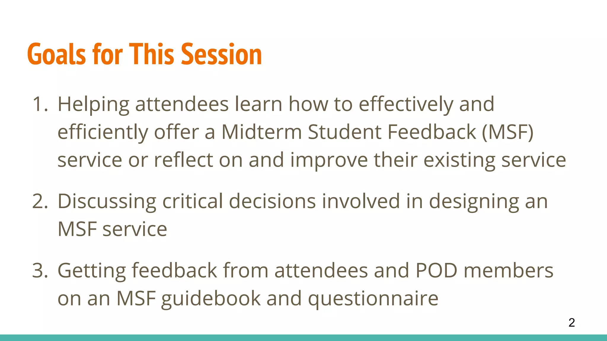 Midterm Student Feedback: Reflecting on Lessons Learned and Best ...