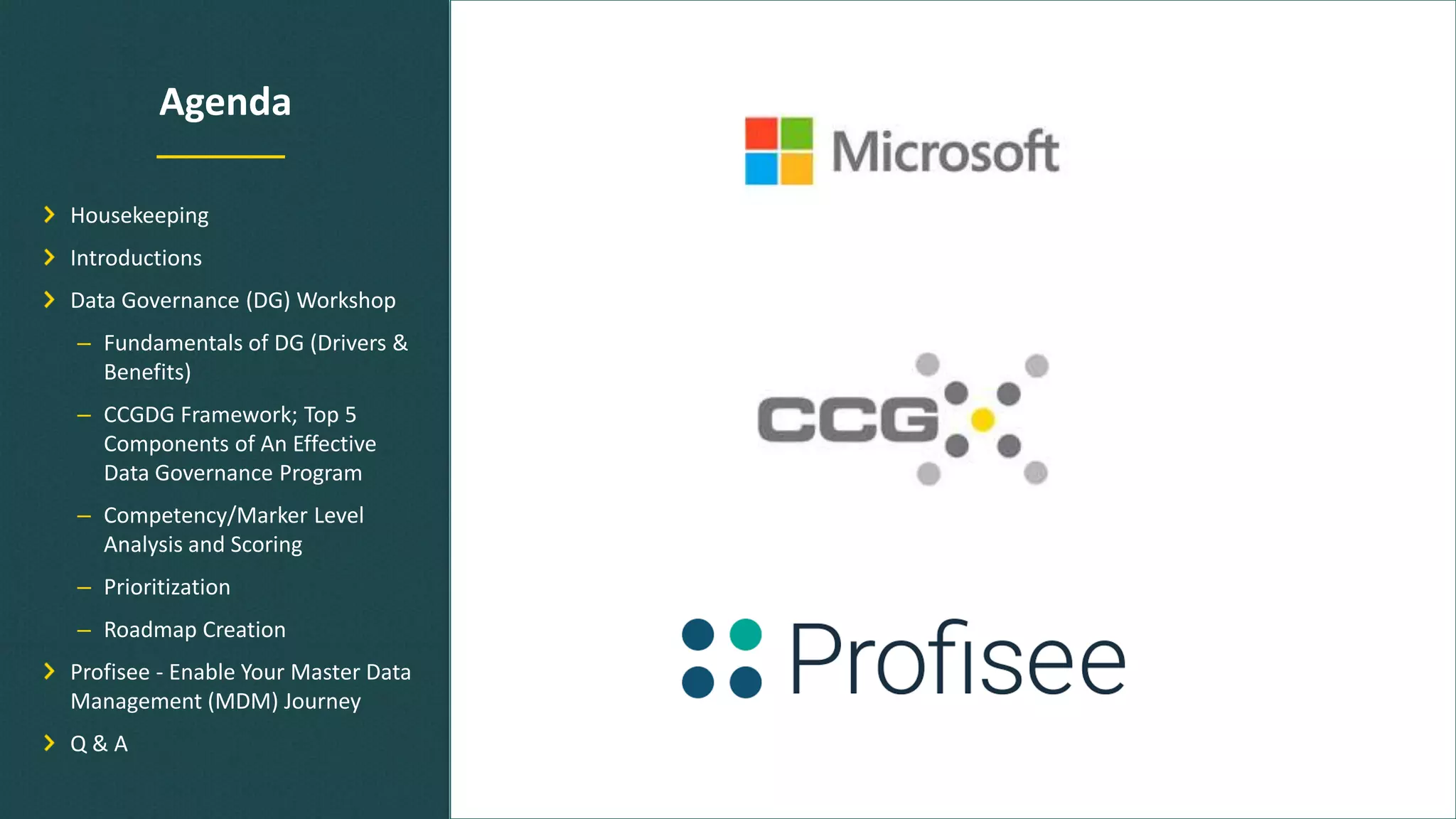 Data Governance with Profisee, Microsoft & CCG | PPT Data Governance with Profisee, Microsoft & CCG | PPT