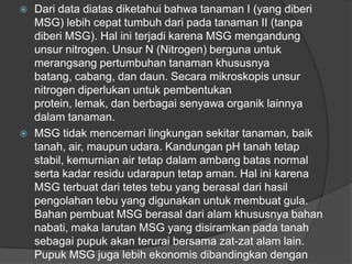 Percobaan Biologi: Pupuk MSG | PPTX