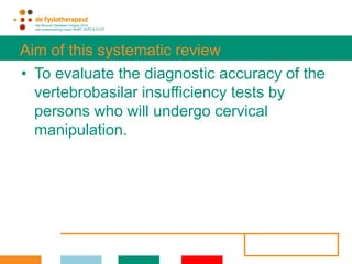 Diagnostic accuracy of premanipulative vertebrobasilar insufficiency ...