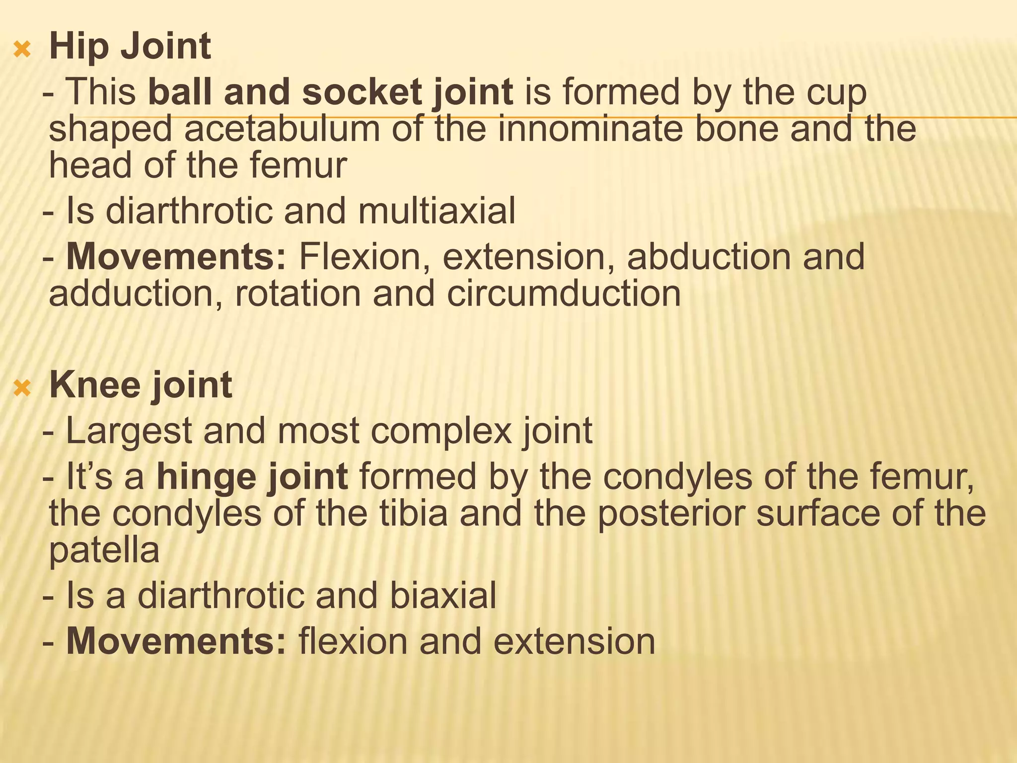 ANATOMY & PHYSIOLOGY OF JOINT | PPTX | Death, Injury, or Military ...