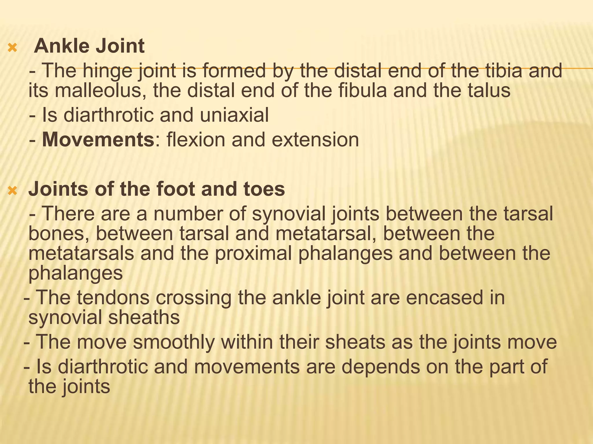 ANATOMY & PHYSIOLOGY OF JOINT | PPTX | Death, Injury, or Military ...
