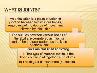 ANATOMY & PHYSIOLOGY OF JOINT | PPTX