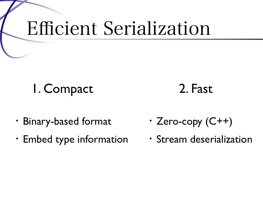 1. Compact 2. Fast Binary-based