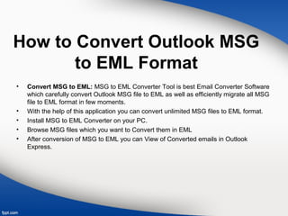 MSG to EML Converter Tool | PPT