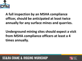 2014 CRW - Be Prepared for MSHA Inspections, Not just OSHA | PDF