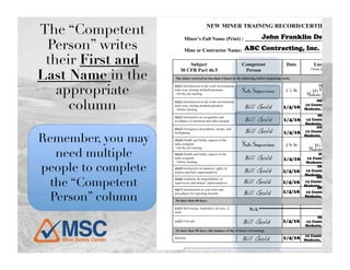 MSHA Part 46 - How To Complete New Miner Certificates | PDF