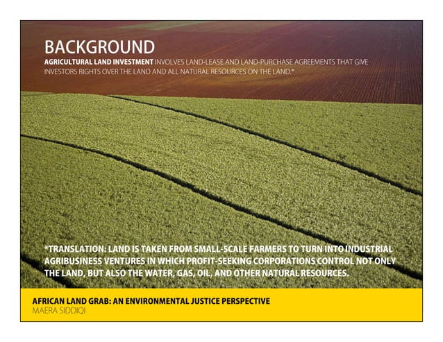 African Land Grab: An Environmental Justice Perspective | PPT