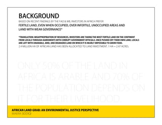 African Land Grab: An Environmental Justice Perspective | PPT