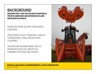 African Land Grab: An Environmental Justice Perspective | PPT