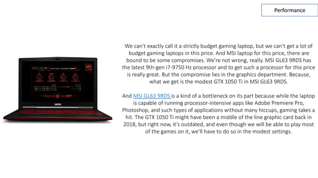 MSI GL63 9RDS Overview & Specs | PPT