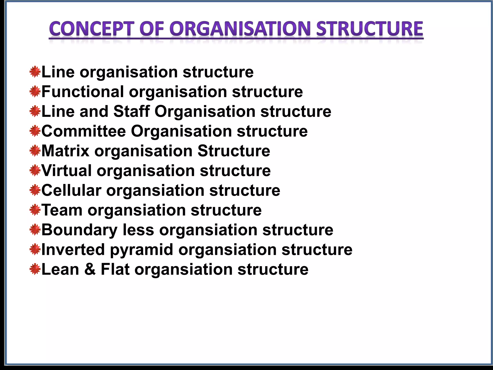ORGANISATION STRUCTURES PPT | PPTX