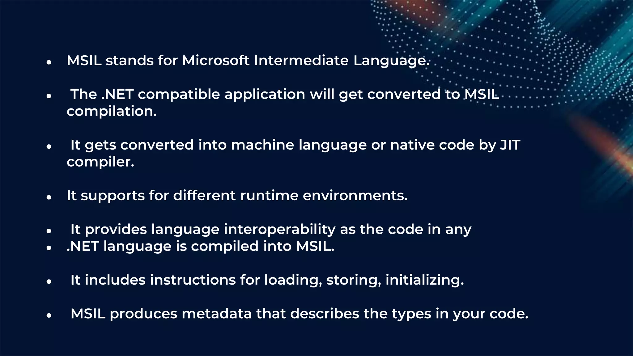 MSIL (1).pptx | Programming Languages | Computing