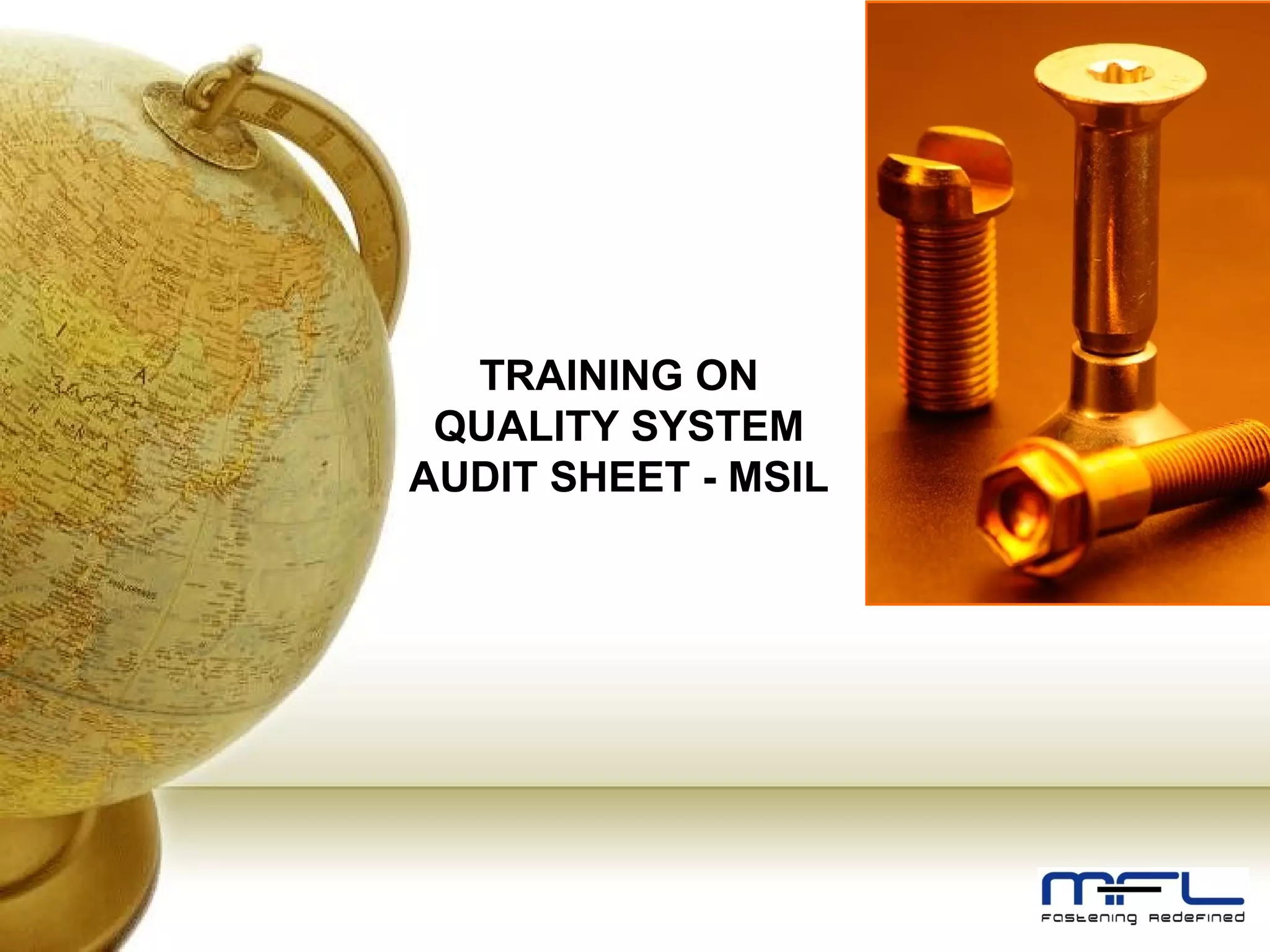 Msil quality system audit sheet | PPT