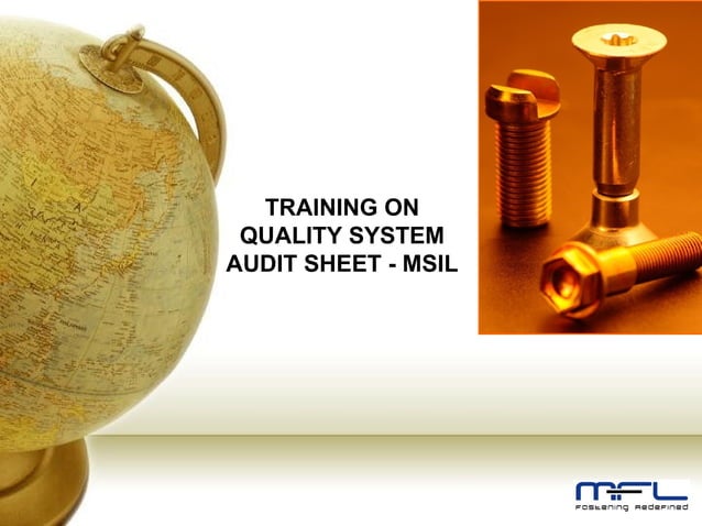Msil quality system audit sheet | PPT | Business | Business and Finance