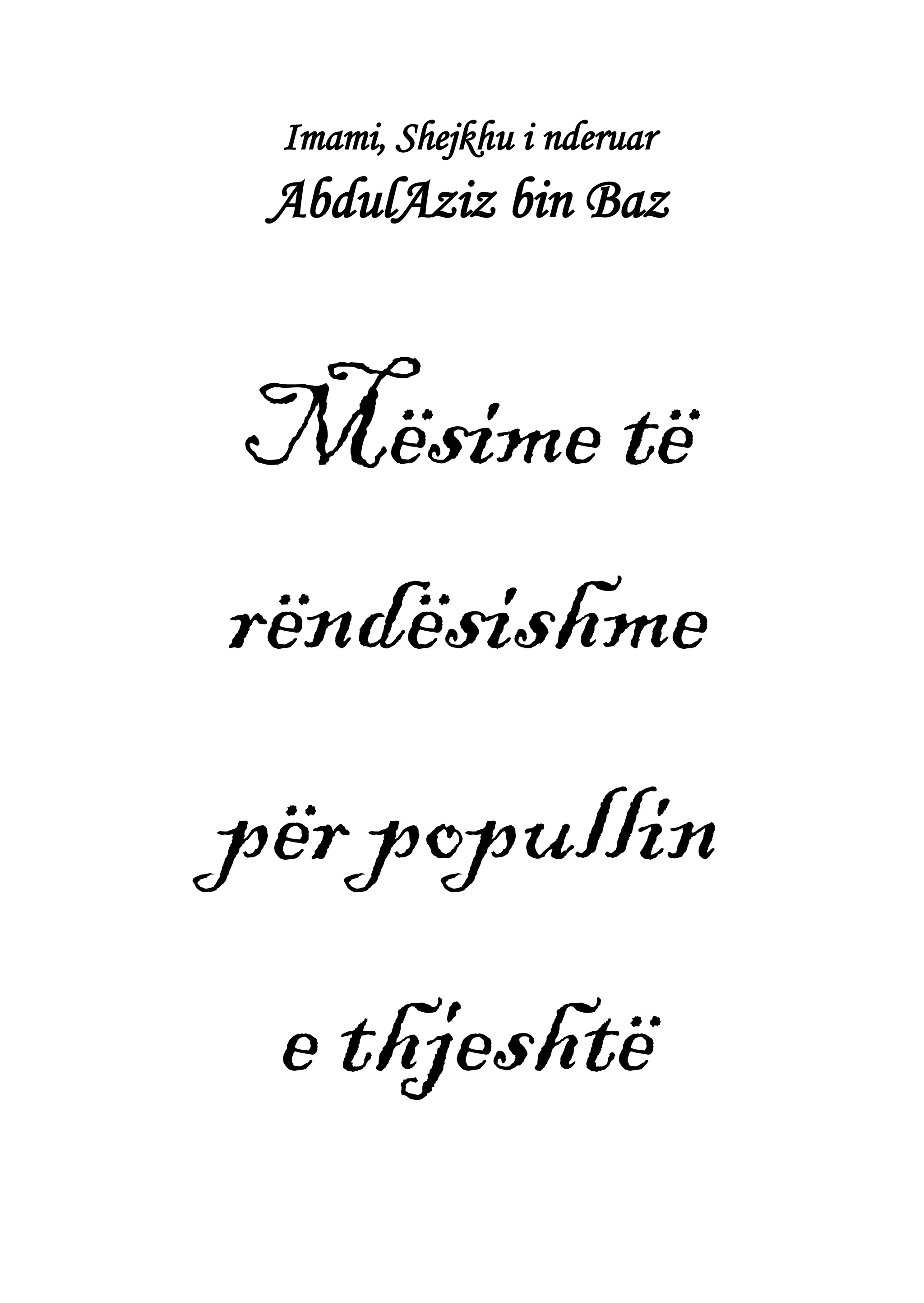 Mësime të Rëndësishme për Popullin e Thjeshtë | PDF