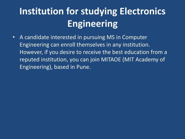 MS in Computer Engineering - MITAOE | PPT