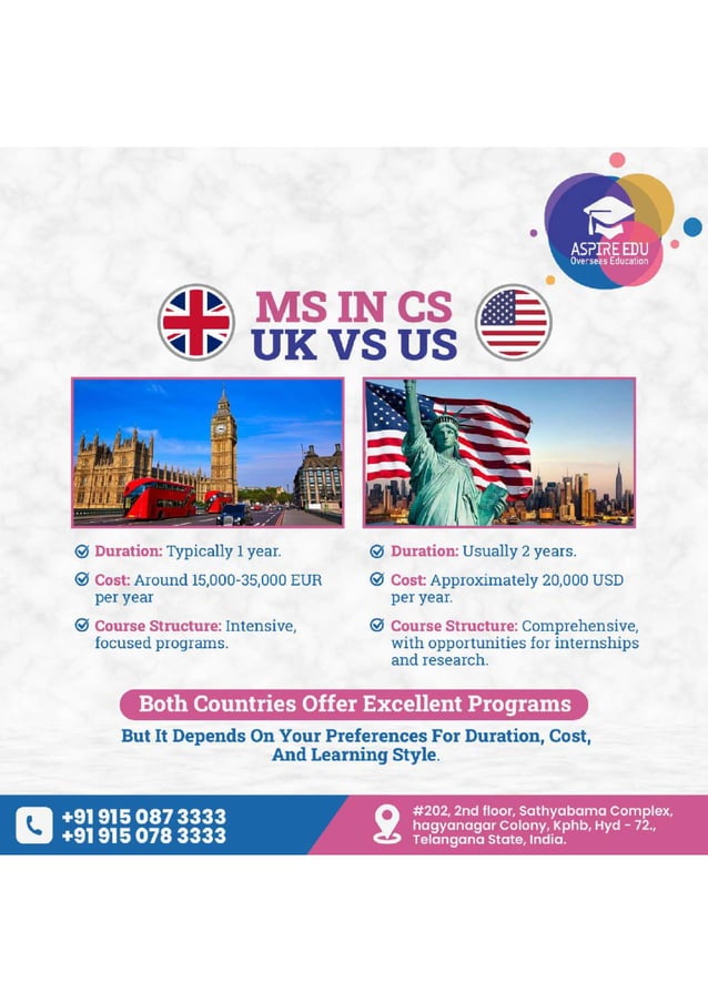 MS In CS UK vs US Study aboard ms in uk & us | PDF