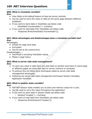 MS.Net Interview Questions - Simplified | PDF