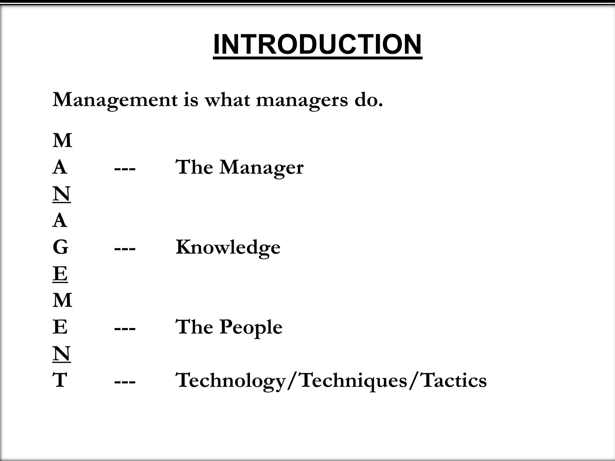 INTRODUCTION TO MANAGEMENT | PPTX