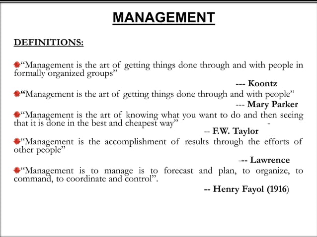 INTRODUCTION TO MANAGEMENT | PPTX