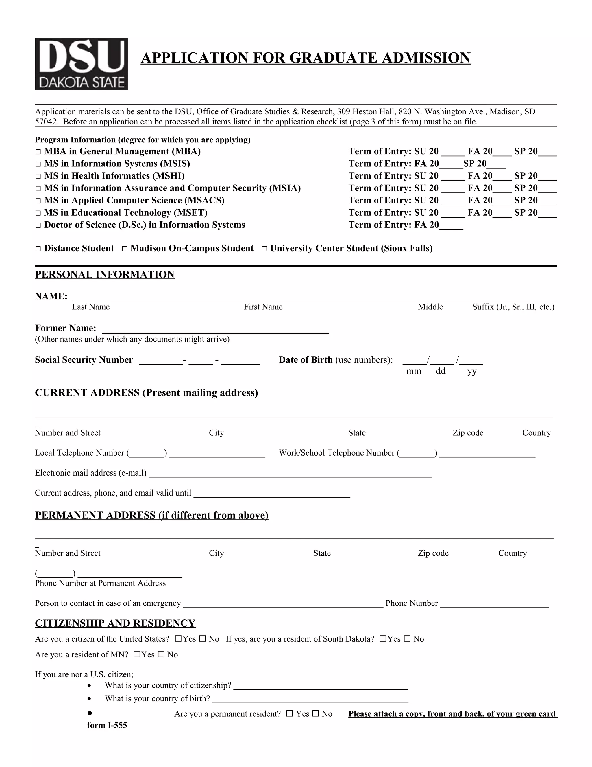 Msis application | PDF