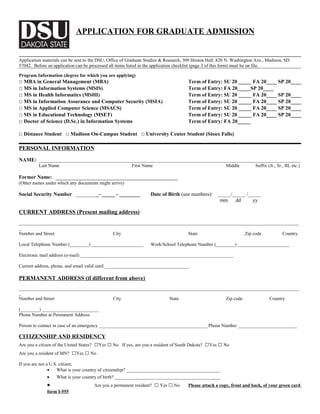 Msis application | PDF