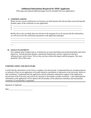 Msis application | PDF