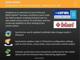 Introducing MSite Mobile for Lenel (Feb14) | PPTX