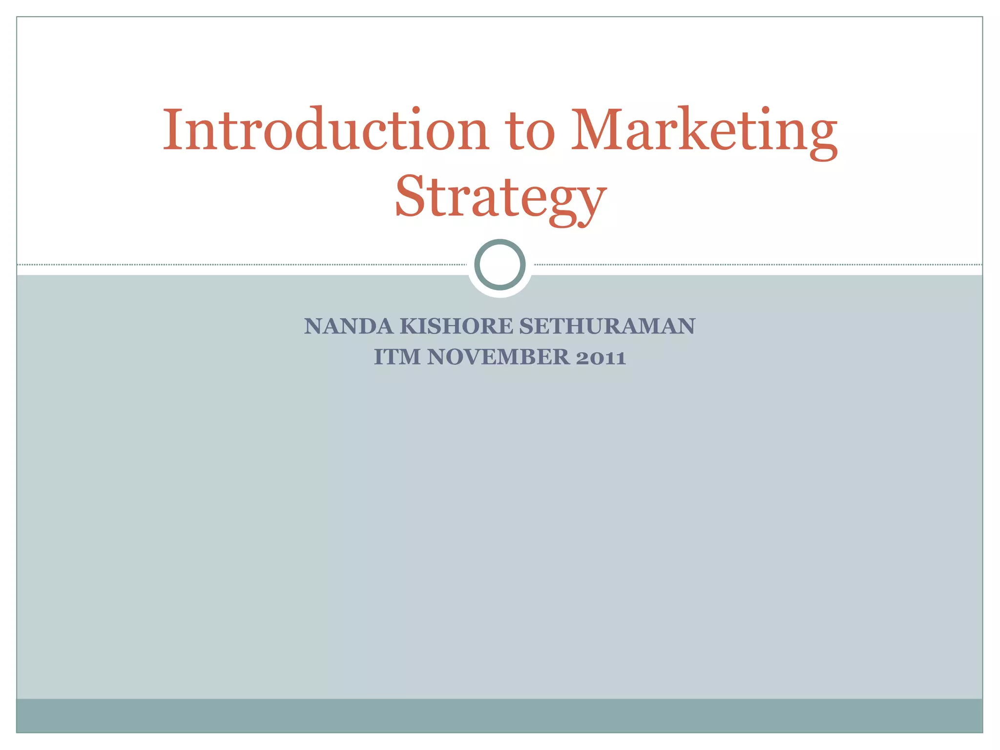 Marketing Strategy - Introduction | PPT