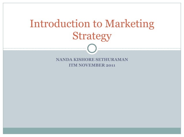 Marketing Strategy - Introduction | PPT