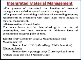 MS II UNIT MATERIAL MANAGEMENT PPT | PPT