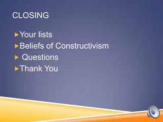 Msj constructivism copy | PPTX